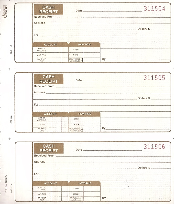 How To Fill Out A Receipt Book For Cash Free Printable Receipt Templates Free Printable Cash 